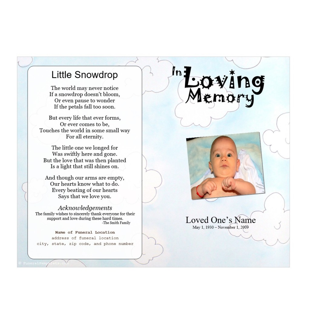 Clouds Youth Memorial Program | Funeral Pamphlets
