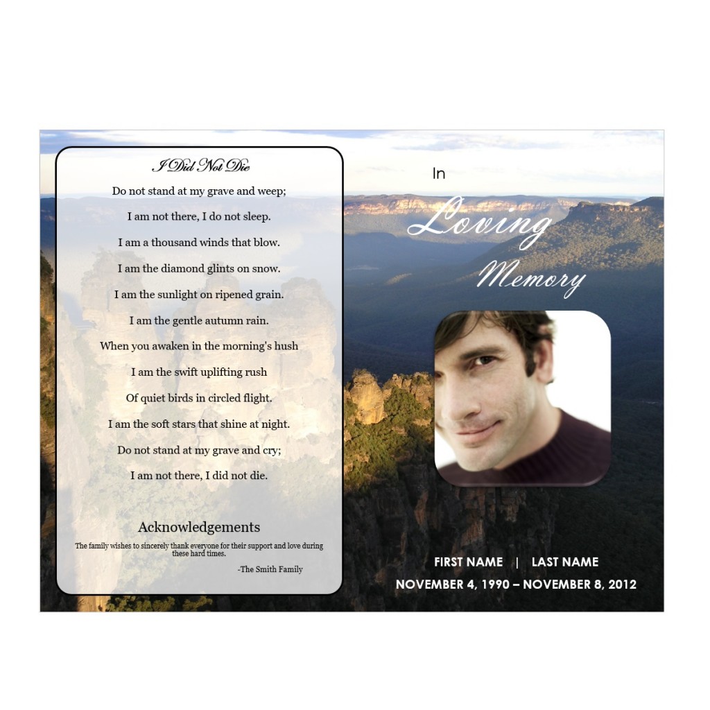 Outdoor 2 Funeral Program | Funeral Pamphlets