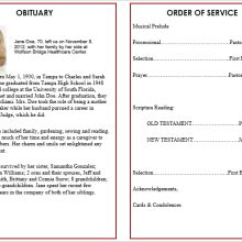 Editable Funeral Program Templates — Print Memorial Pamphlets