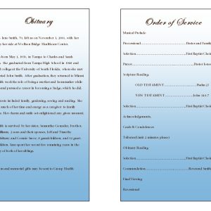 Life Single Fold Memorial Program