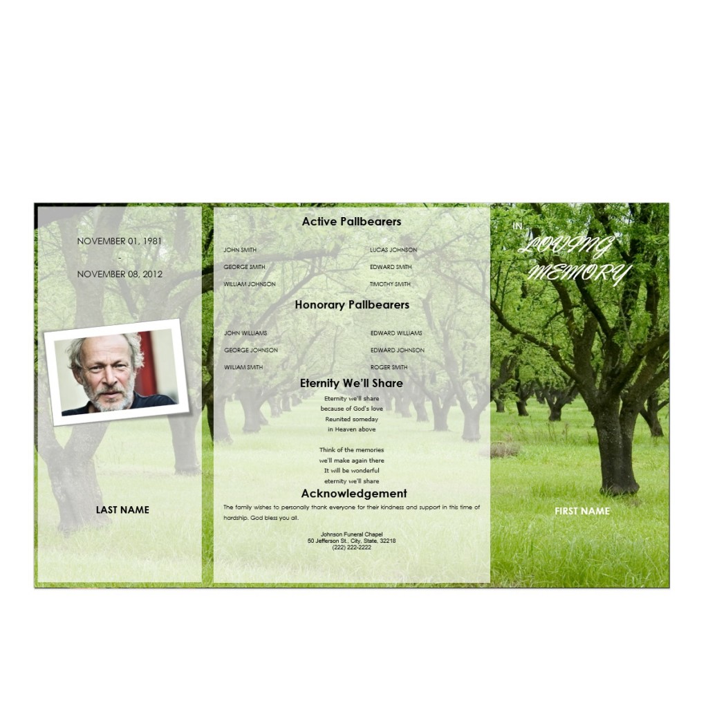 Outdoors Gatefold 1 Program | Funeral Pamphlets
