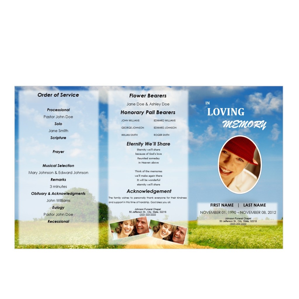 Tri Fold Outdoor 5 | Funeral Pamphlets