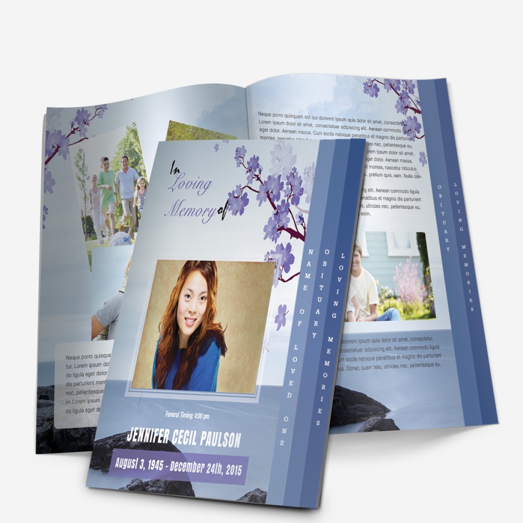 Floral 8 Graduated 4-Page | Funeral Pamphlets