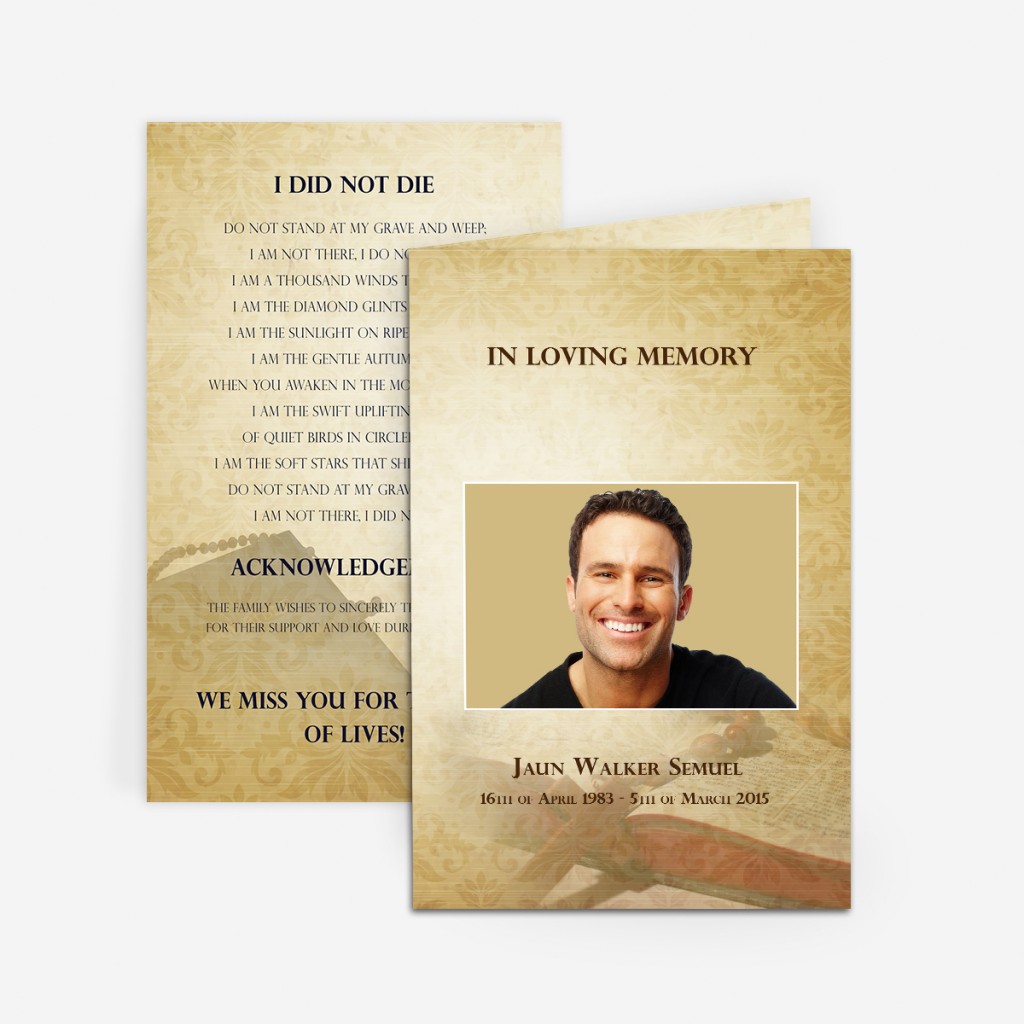 Bible Funeral Card | Funeral Pamphlets