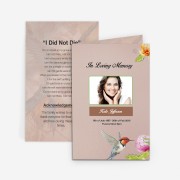 Hummingbird Funeral Card | Funeral Pamphlets