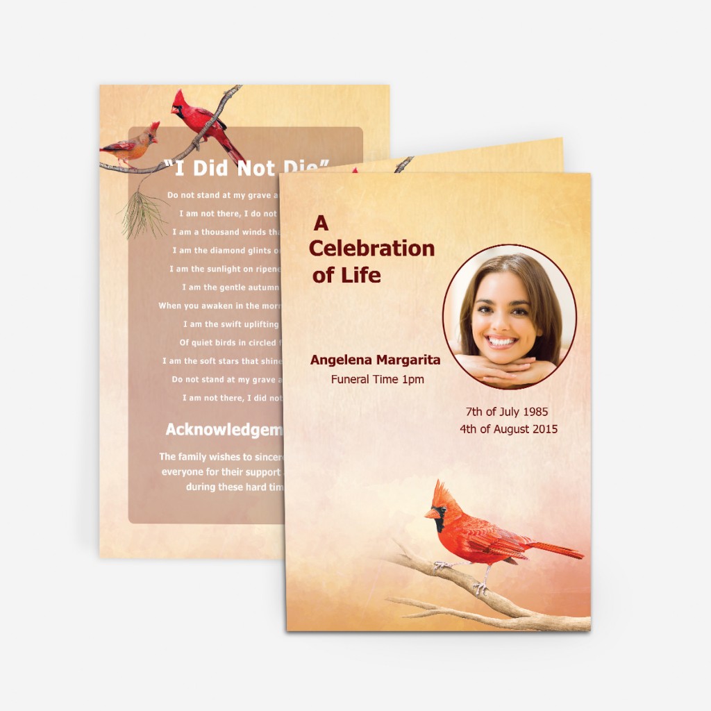 Dove Funeral Card | Funeral Pamphlets